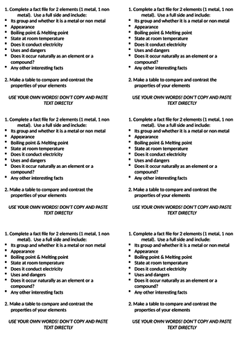 KS3 Unit 8F Chemistry - The Atom (8a Atom, 8b Chemical prop, 8c ...