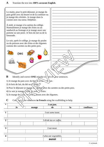 Food and Drink (linked to using the definite and partitive articles ...