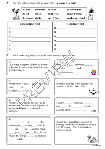 Food and Drink (linked to using the definite and partitive articles ...