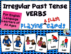 Irregular Past Tense Verbs Playing & Flash Cards ESL English Language ...