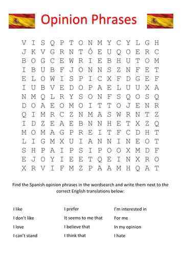 GCSE Spanish - Starters to drill important verbs and opinion phrases ...