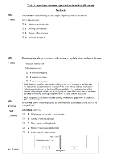 Edexcel 9-1 Business GCSE Topic 2 Test | Teaching Resources Edexcel 9-1 Business GCSE Topic 2 Test | Teaching Resources