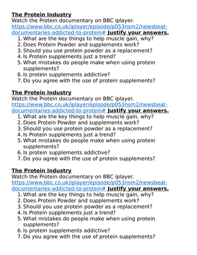 Protein pp and homework Unit 1 AC 2.1 | Teaching Resources