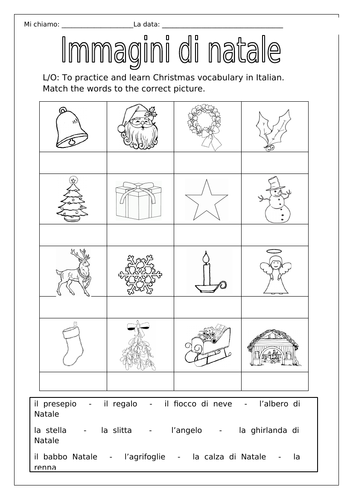ITALIAN - CHRISTMAS - BUON NATALE - WORKSHEETS | Teaching Resources