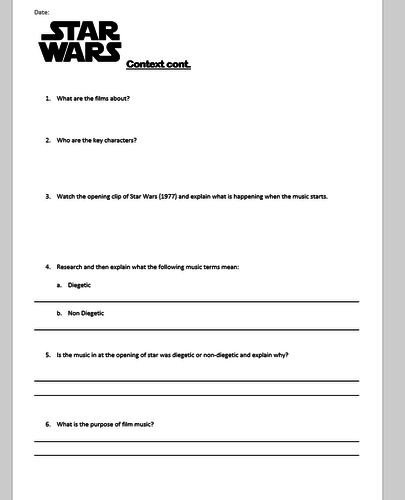 Star Wars elements booklet and activities SOW | Teaching Resources