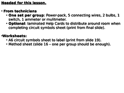 Electricity: Switches and Current Year 7 Lesson PowerPoint (KS3 7Ja ...