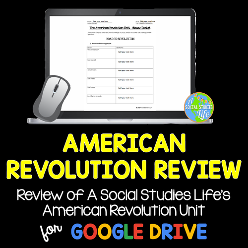 American Revolution Review Packet | Teaching Resources