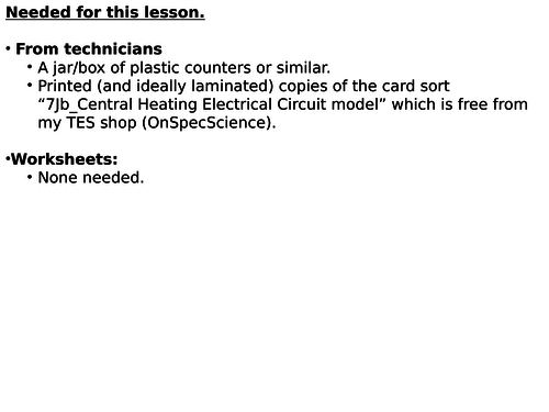 Electricity: Models for Circuits Year 7 Lesson PowerPoint (KS3 7Jb ...