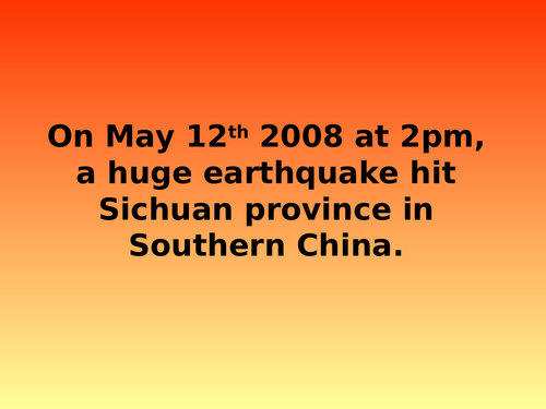 Chinese Earthquake - 12th May 2008 | Teaching Resources
