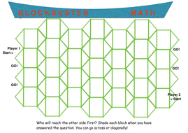 Hundred mental addition blockbuster game for Lower KS2. Blank template ...