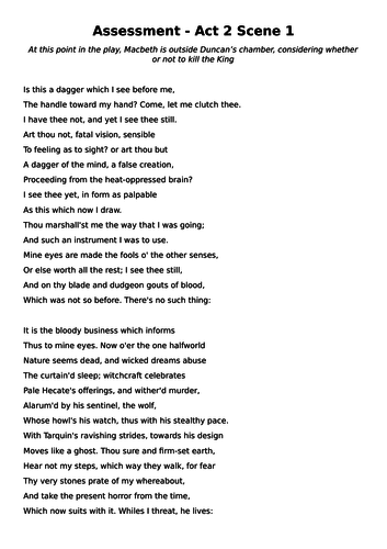 Act 2 Scene 4 Macbeth GCSE English Literature 9-1 | Teaching Resources