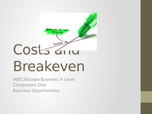 Costs and Break-Even Analysis | Teaching Resources