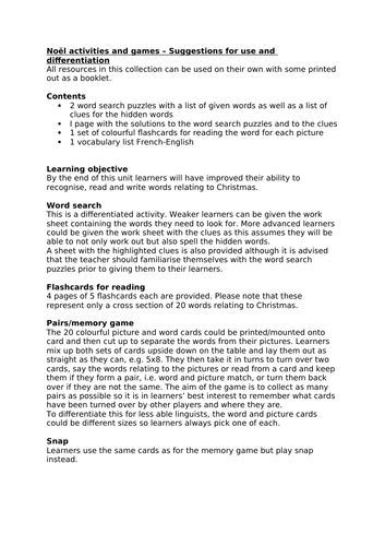 Christmas French Activities & Games | Teaching Resources