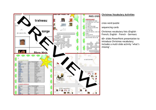Christmas French Vocabulary Activities | Teaching Resources