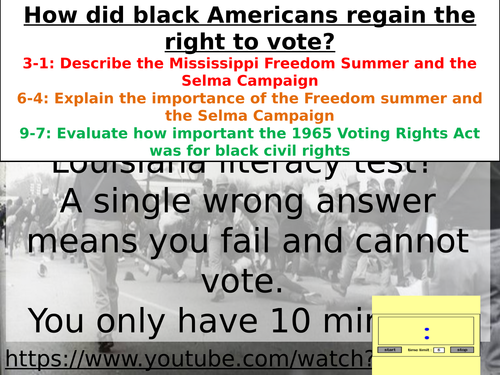 Civil Rights paper 3 Edexcel 9-1 GCSE History scheme of work and ...