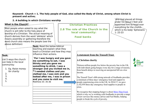 AQA 9-1 Religious Studies. Christian PracticesRevision Worksheets ...