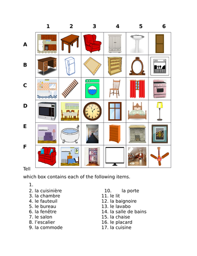 Maison (House in French) Find it Worksheet | Teaching Resources
