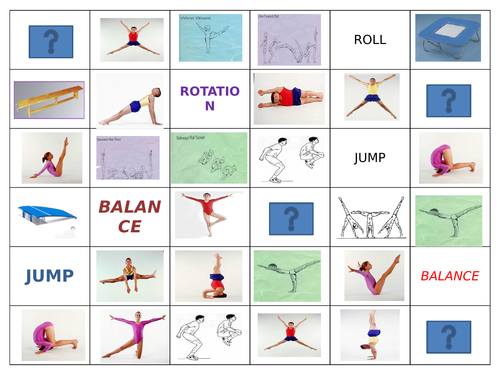 GYMNASTICS SEQUENCE 6 X 6 LEARNING GRID | Teaching Resources