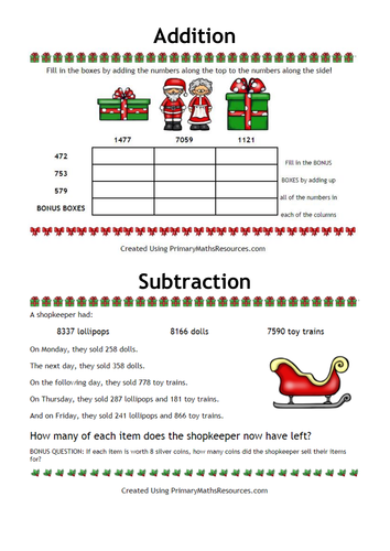 Christmas Maths Worksheets - Year 6 | Teaching Resources