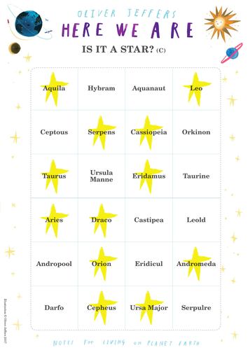 Oliver Jeffers Here We Are Stars | Teaching Resources