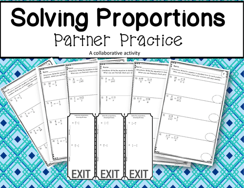 Solving Proportions Partner Practice | Teaching Resources