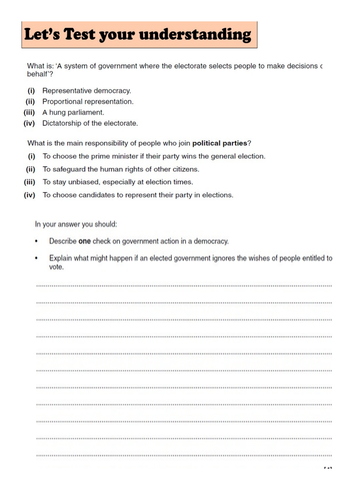 Parliament & Governmnet lesson-AQA GCSE Citizenship | Teaching Resources
