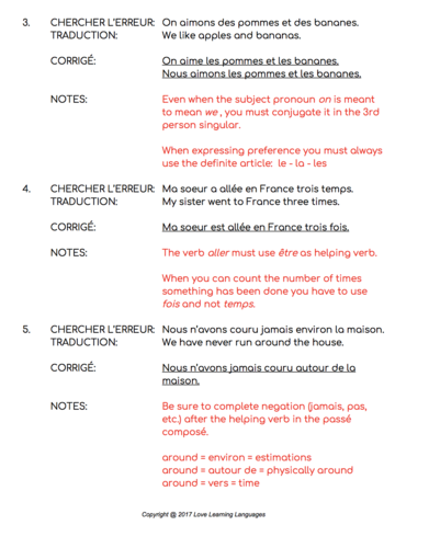 Cherchez l'erreur - Identify and correct common mistakes in French ...