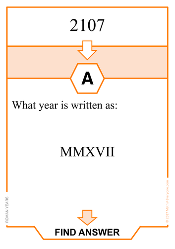 Roman Numerals, Years (Treasure Hunt) | Teaching Resources