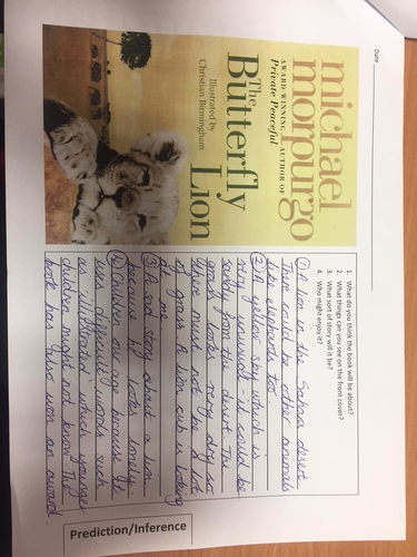 The Butterfly Lion & The Iron Man - Guided Reading, Reading Journal and ...