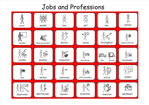 Jobs and Professions - People - Working - 2 Symbol Sheets - SEN and ...