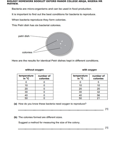 KS3 CHECKPOINT BIOLOGY QUESTION BOOKLET | Teaching Resources