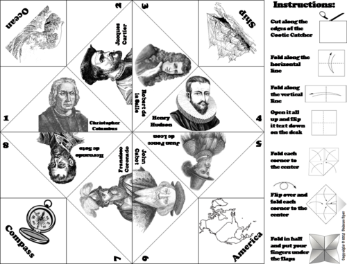 Early Explorers to America Cootie Catchers | Teaching Resources