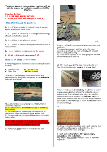 Heat – Heat and Temperature (Thermal Physics) – Question BANK ...