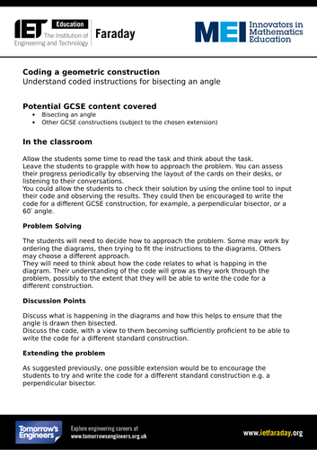 Coding a geometric construction | Teaching Resources