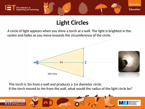 Estimate the radius of a circle of light | Teaching Resources