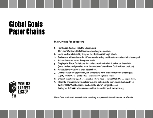 Global Goals Paper Chains | Teaching Resources