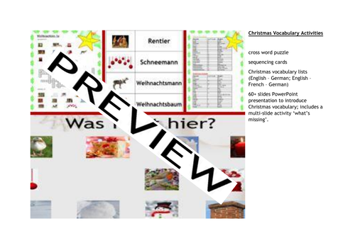 Christmas German Vocabulary Activities | Teaching Resources
