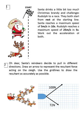 GCSE Physics Christmas Revision (P1 Forces) | Teaching Resources