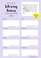 Literary Devices Worksheet | Teaching Resources