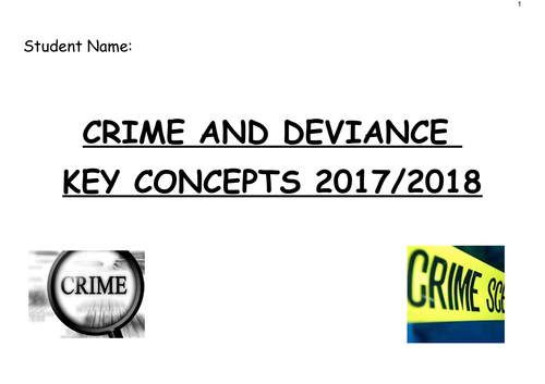 AQA A Level Sociology Crime and Deviance Key Concepts Help | Teaching ...