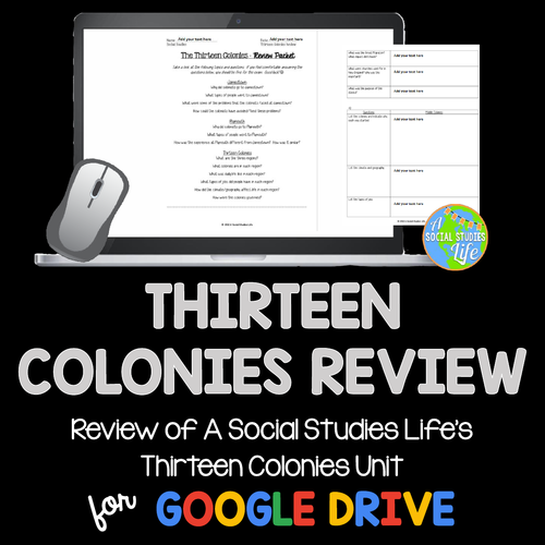 Thirteen Colonies Review Packet | Teaching Resources