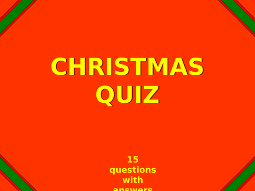 Christmas Quiz - 15 Slides | Teaching Resources