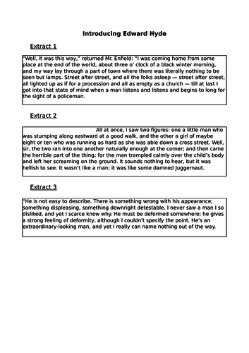 AQA Jekyll and Hyde - Week 1 Lessons | Teaching Resources
