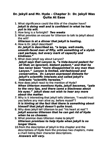 AQA Jekyll and Hyde - Week 2 Lessons | Teaching Resources