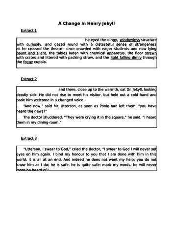 AQA Jekyll and Hyde - Week 3 Lessons | Teaching Resources