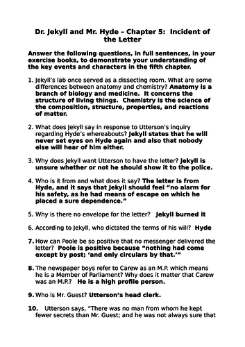 AQA Jekyll and Hyde - Week 3 Lessons | Teaching Resources