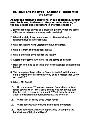 AQA Jekyll and Hyde - Week 3 Lessons | Teaching Resources