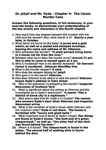 AQA Jekyll and Hyde - Week 3 Lessons | Teaching Resources