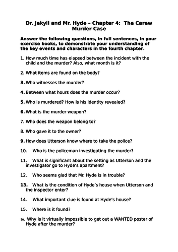AQA Jekyll and Hyde - Week 3 Lessons | Teaching Resources