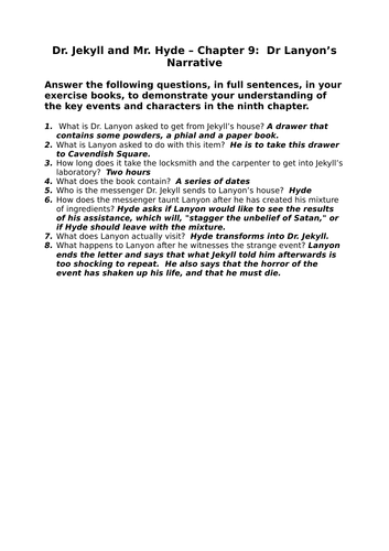 AQA Jekyll and Hyde - Week 5 Lessons | Teaching Resources